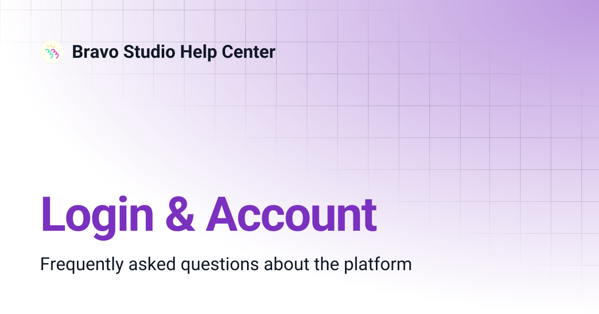 Login & Account | Bravo Studio Help Center
