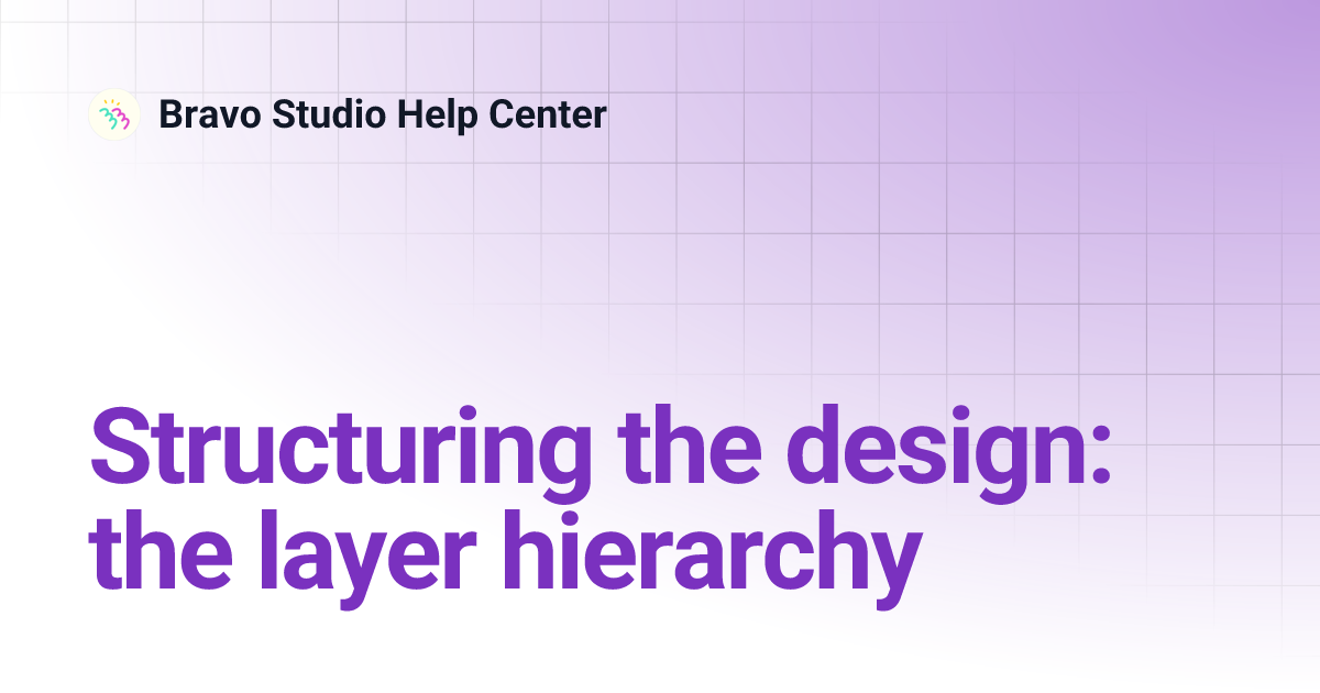 Structuring the design: the layer hierarchy | Bravo Studio Help Center