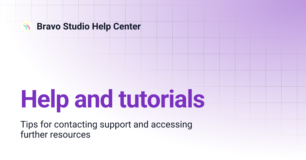 Help and tutorials | Bravo Studio Help Center