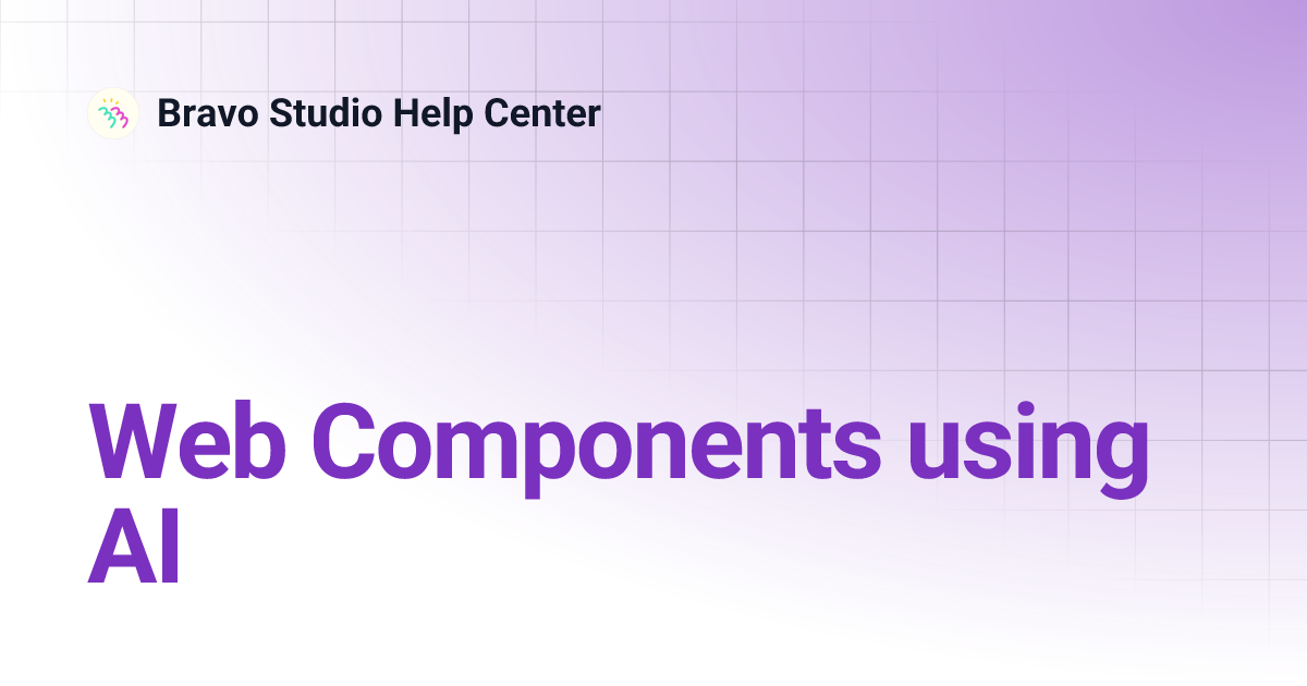 Web Components using AI | Bravo Studio Help Center