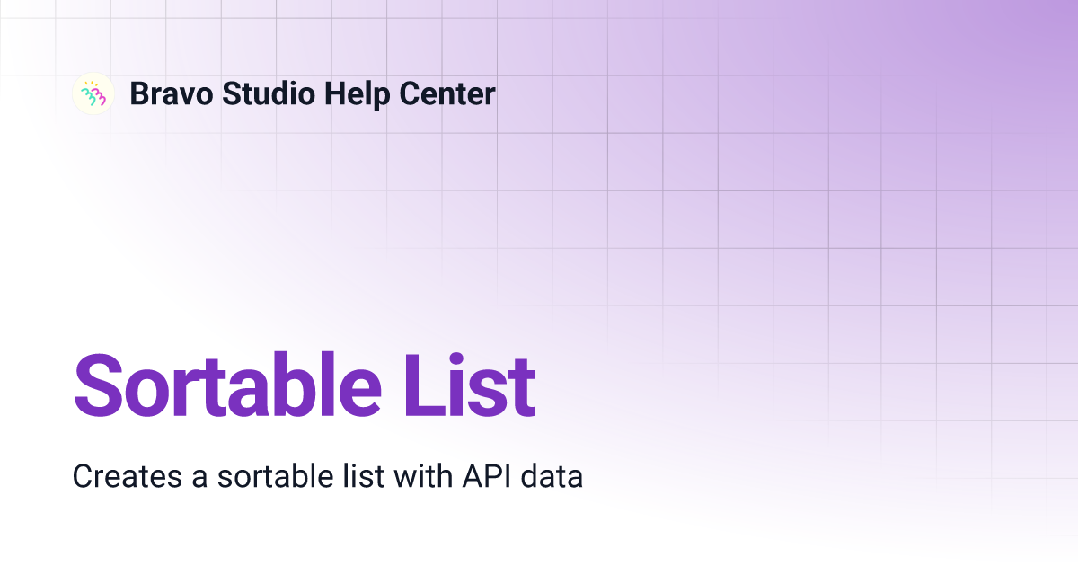 Sortable List | Bravo Studio Help Center